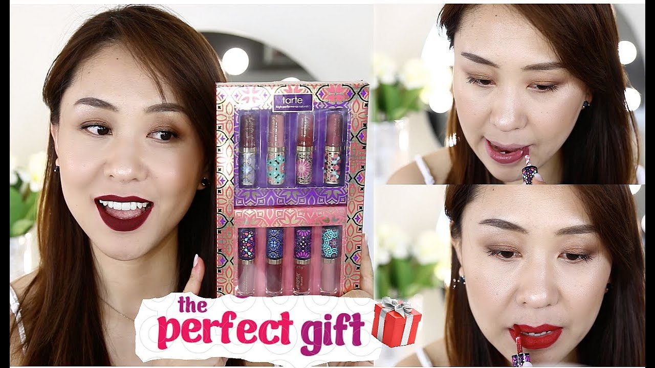 TARTE LIMITED-EDITION POSH POUT QUICK DRY & GLOSSY LIP SET | LIP SWATCH ...