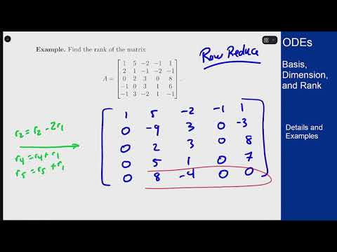 Differential Equations - Basis and Rank - Rank Computation Example ...