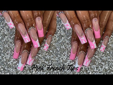 CMN EP53| WATCH ME WORK | PINK FRENCH TIPS | Acrylic Nails | ACRYLIC ...