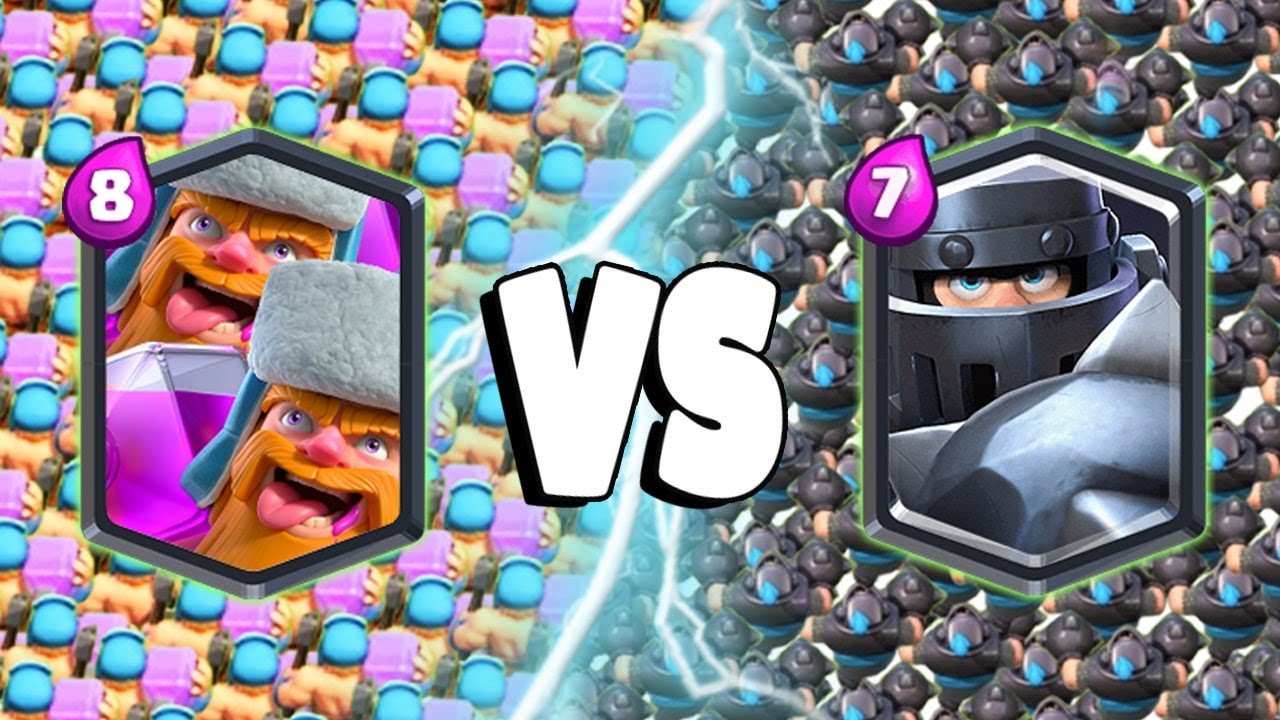 2 LUMBERJACK Vs MEGA KNIGHT - Clash Royale Battle - YouTube