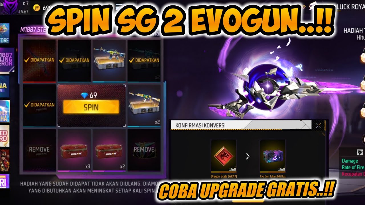 SPIN SG 2 TERBARU EVO GUN 2 JUTA..!! NO HOKI HABIS BERAPA DM ...