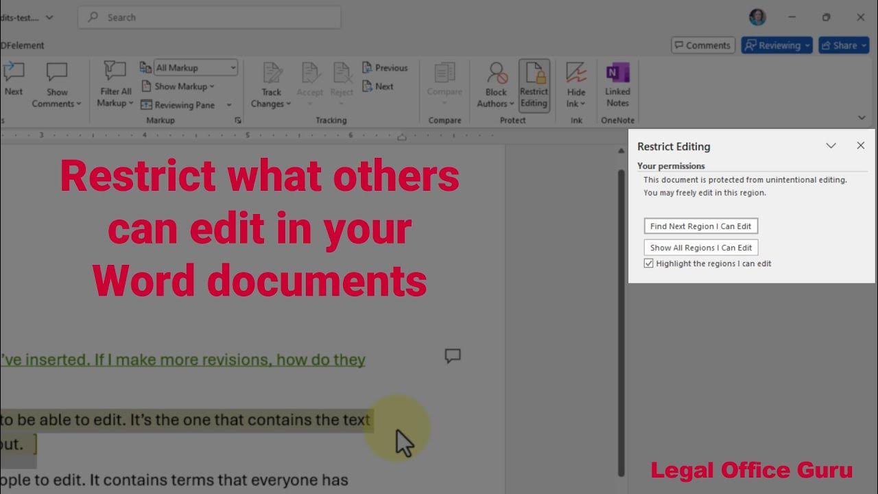 How to restrict others' edits to specific text in your Word documents ...