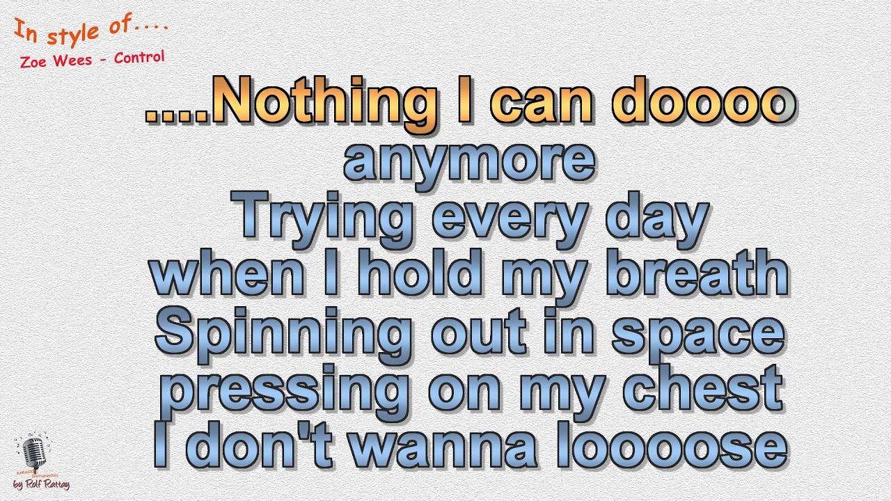 Zoe Wees - Control - Instrumental and Karaoke - YouTube