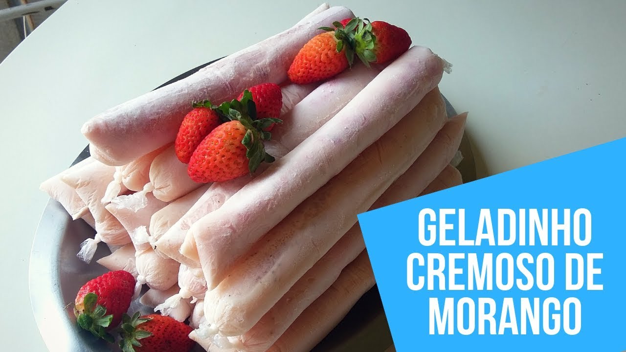 Geladinho Cremoso de Morango - YouTube