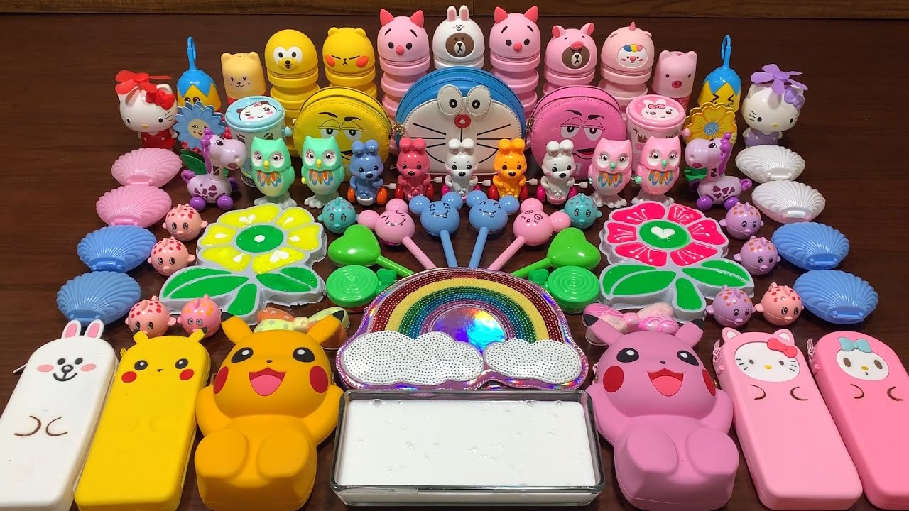 Pikachu Slime! Mixing Random Things Into GLOSSY Slime !! Best Slime ...