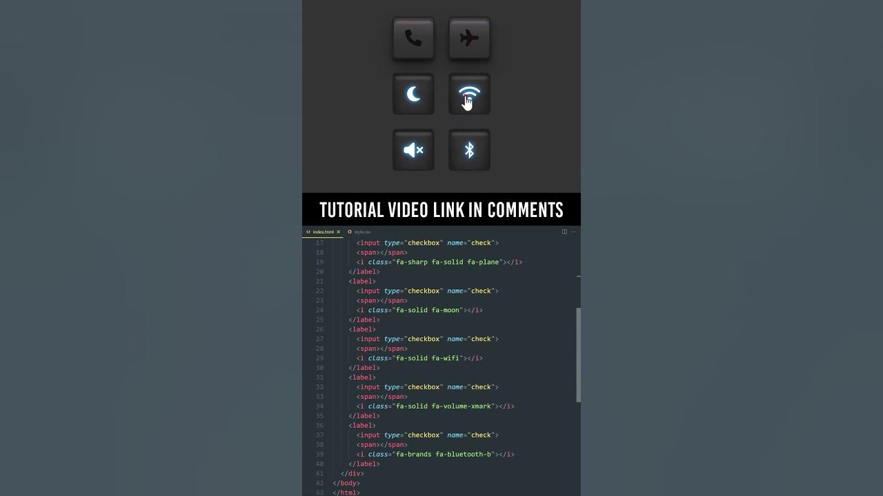 CSS 3D Glowing Checkbox Buttons #shorts - YouTube