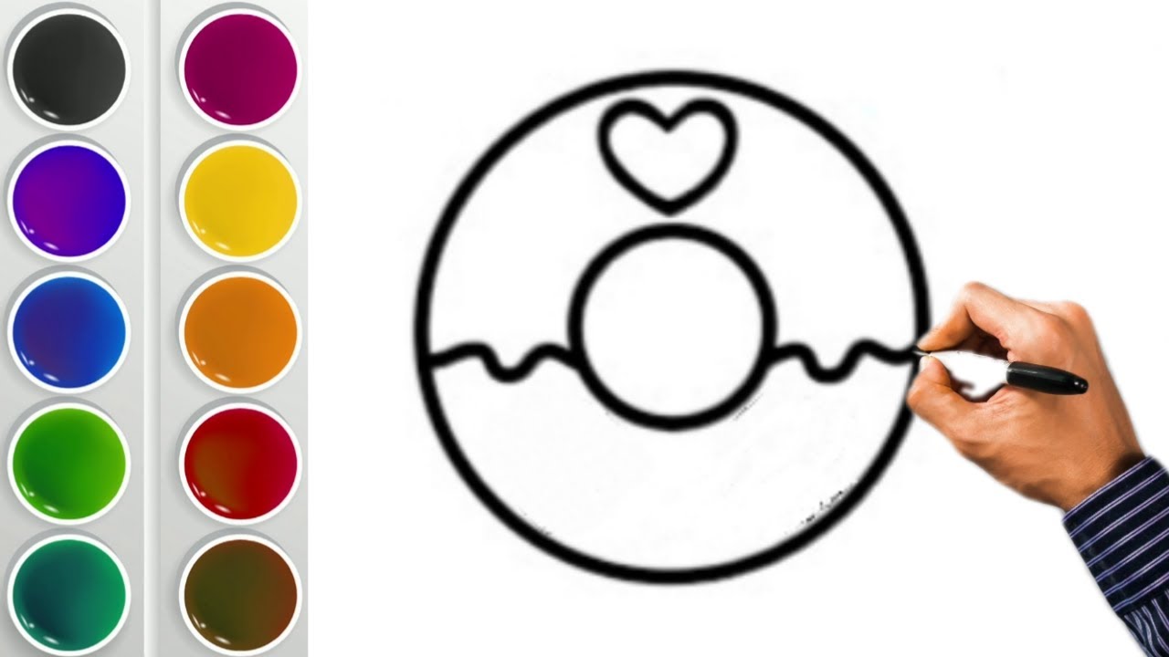 How to Draw a Cute Donut Easy | Dunkin Donuts / @Drawingandcolour1 ...