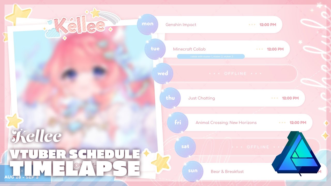 【TIMELAPSE】Vtuber Schedule for KelleeVT | Vtuber Graphics - YouTube