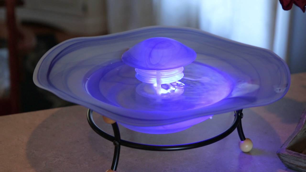 GreenAir Serene Living Blue Glass Tabletop Essential Oil Diffuser - YouTube