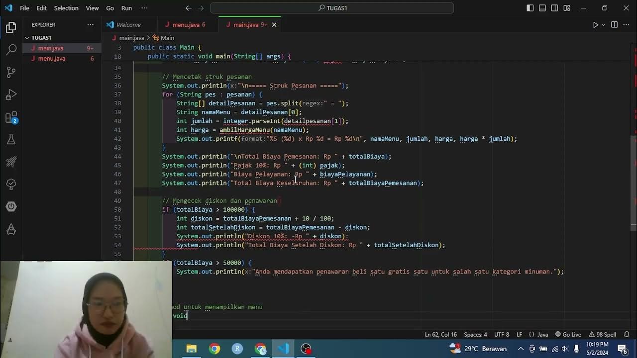 Tugas 1 - Membuat program Java mengenai aplikasi sederhana di sebuah ...