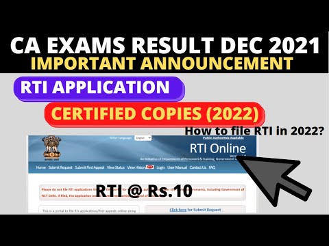 How To Apply For Certified Copies Through RTI | CA EXAM RESULT DEC 2021 ...