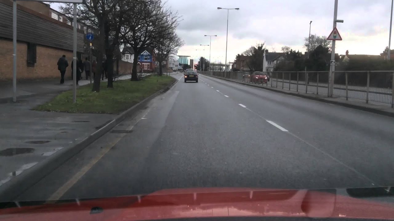 Sainsburys Roundabout Slough, Driving from Maidenhead, A4, straight on ...