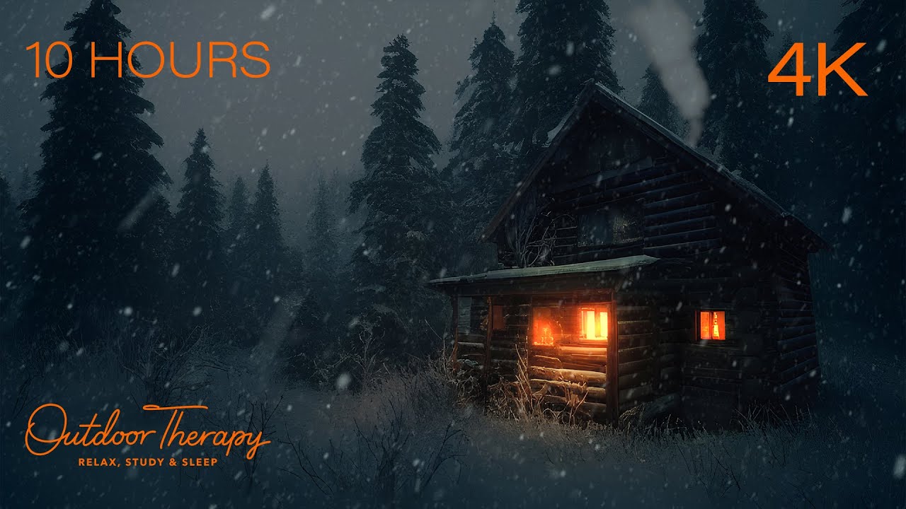 COZY CABIN BLIZZARD | Relaxing Wind & Blowing Snow Ambience in the ...