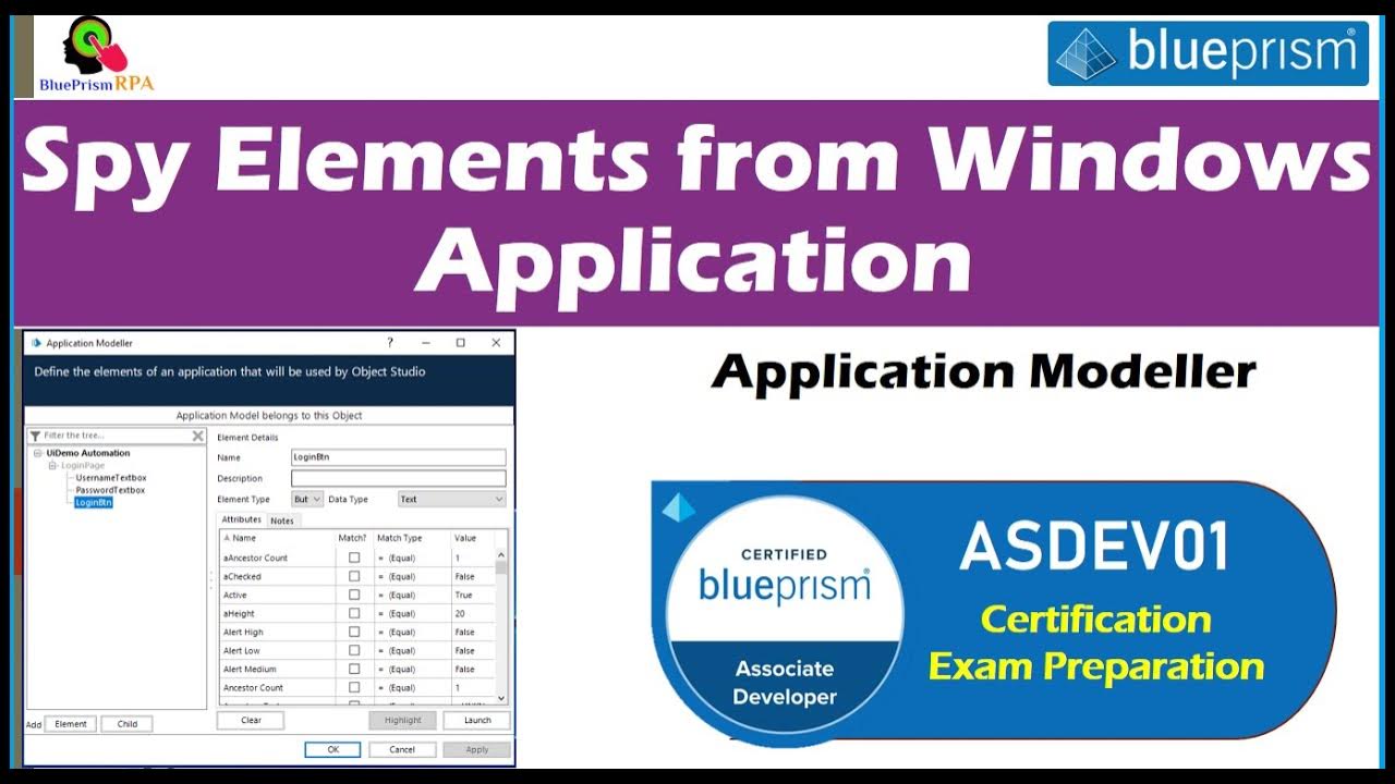 Spy Elements from Windows Application Blue Prism - YouTube