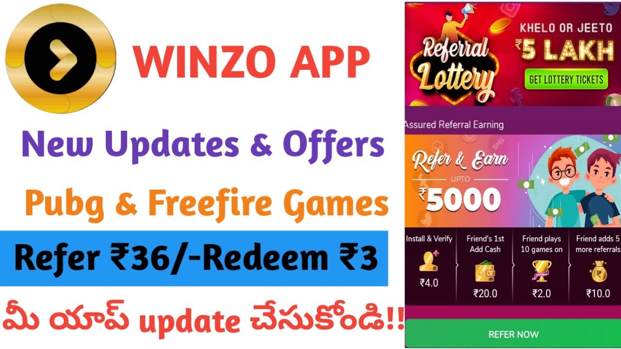 Winzo App New Updates In Telugu || Winzo App New Offers || Winzo App ...