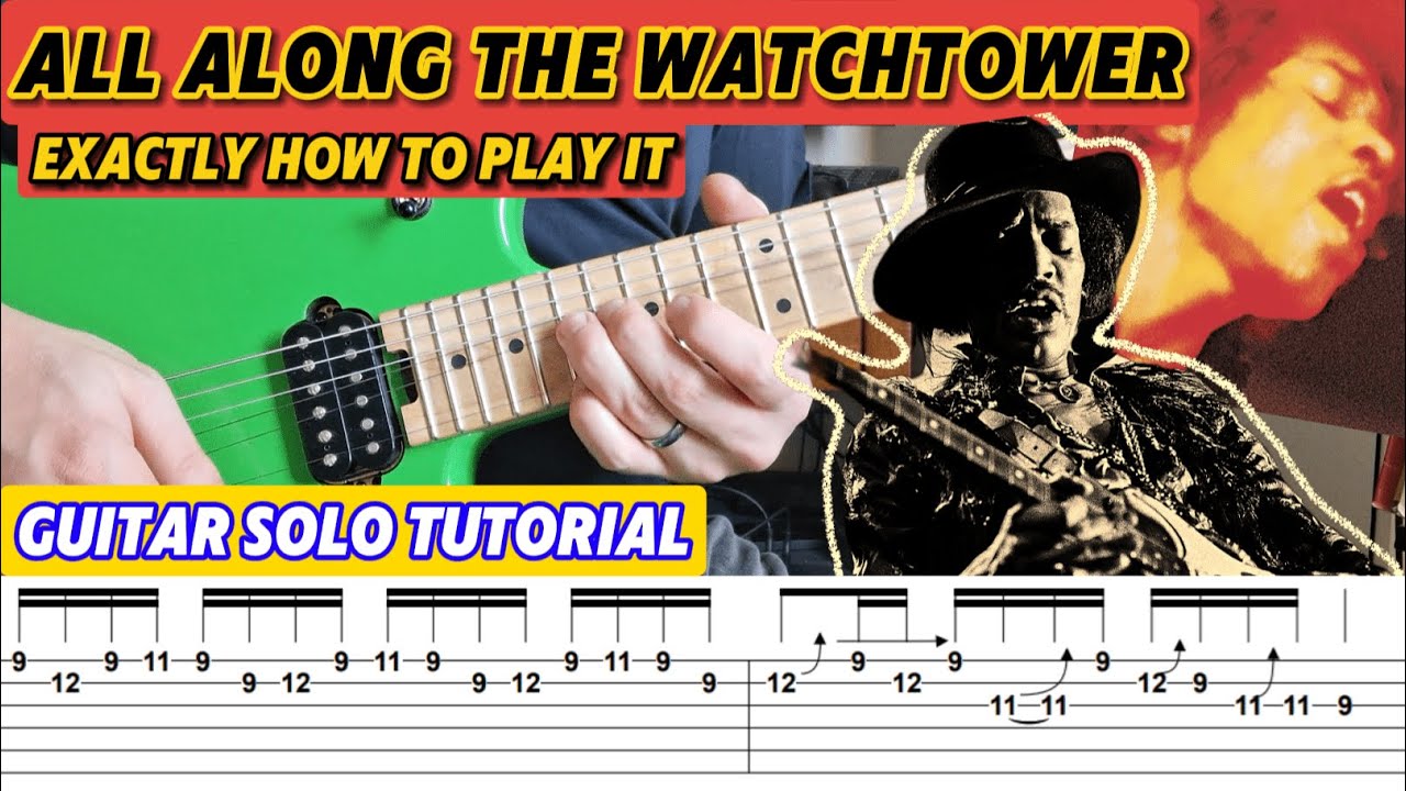 All Along The Watchtower Tutorial - The Solos With TAB - Jimi Hendrix ...