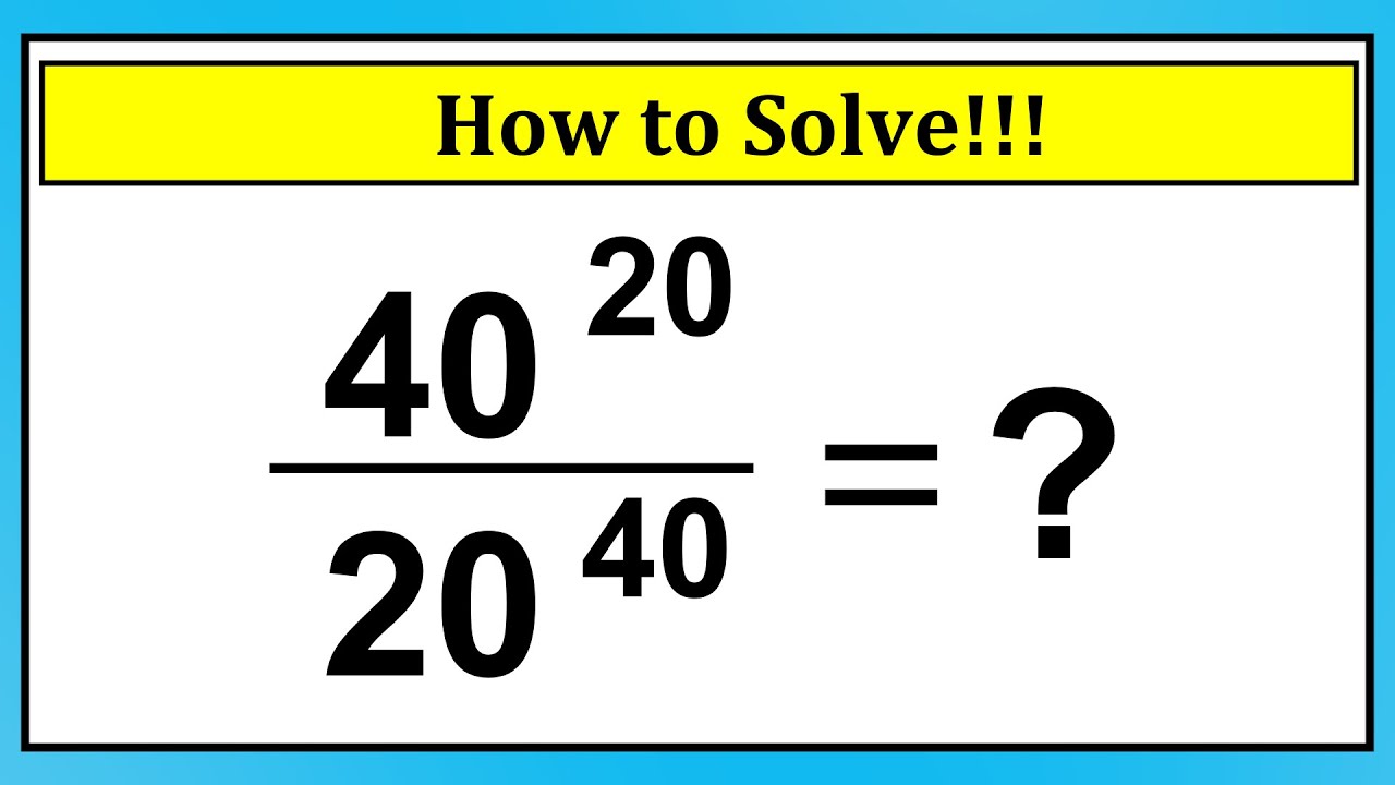 Nice Exponent Math Simplification Problem | How to Solve !!! - YouTube