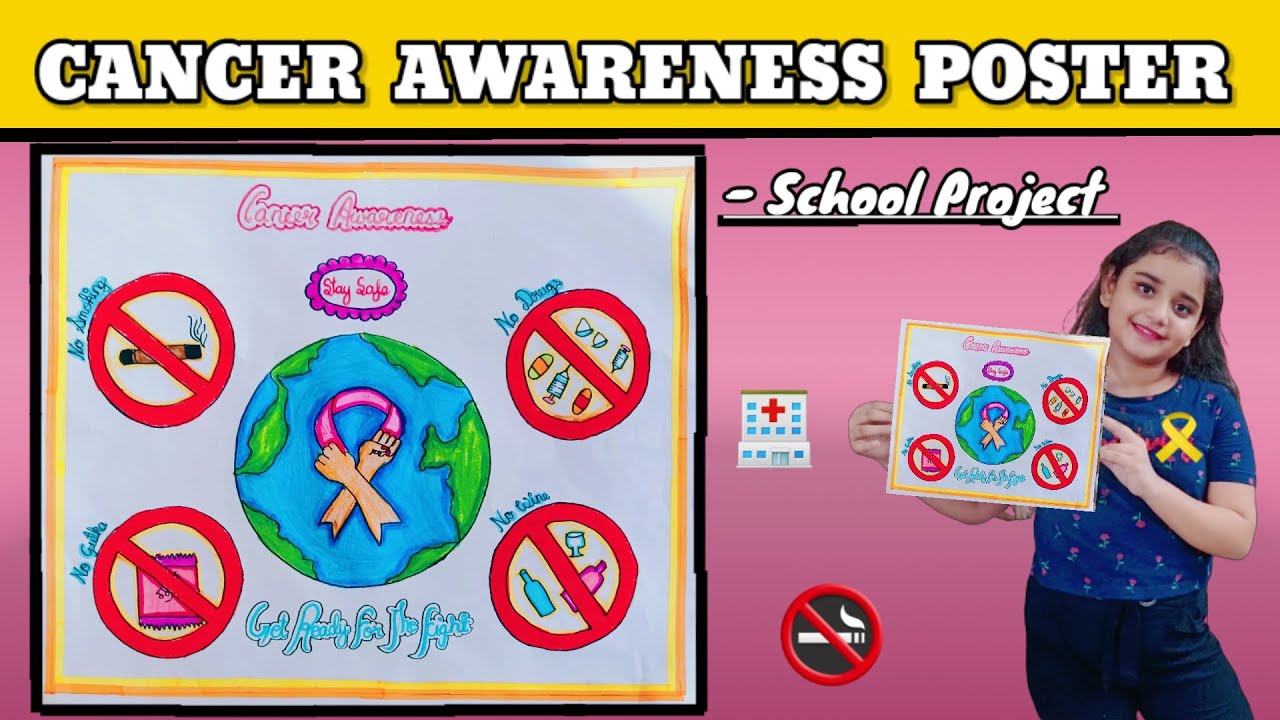 Cancer Awareness Day Poster | Easy Drawing | Chart Idea | School ...