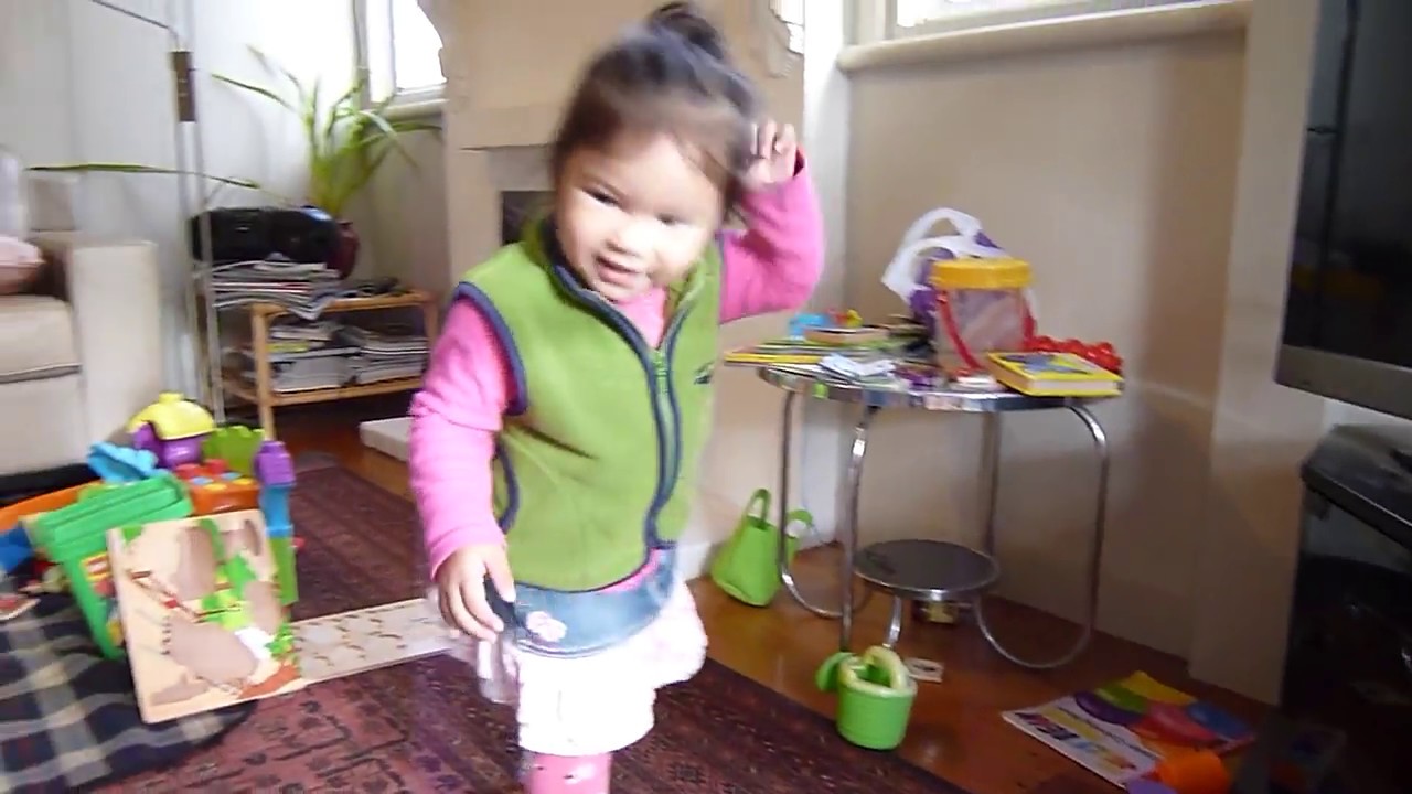 23 months old toddler shows off her new dance moves - YouTube