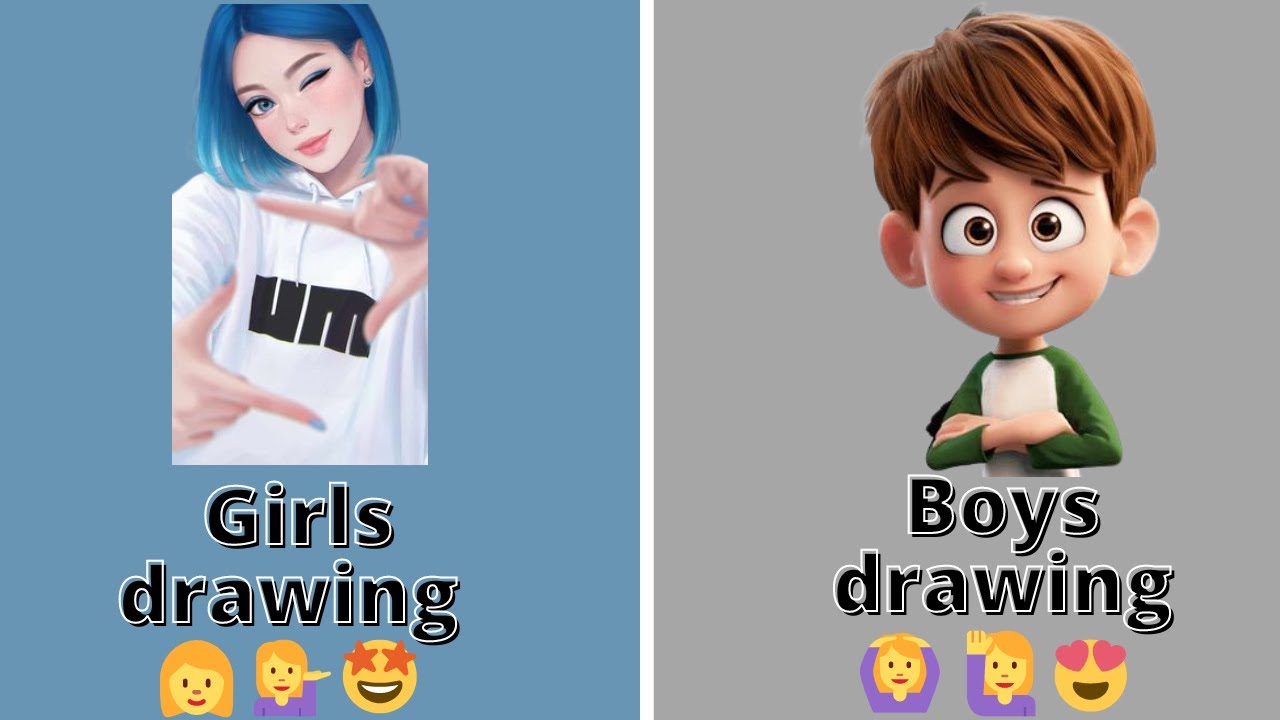 Girls drawing Vs Boys drawing - Girls are better than boys at drawing ...
