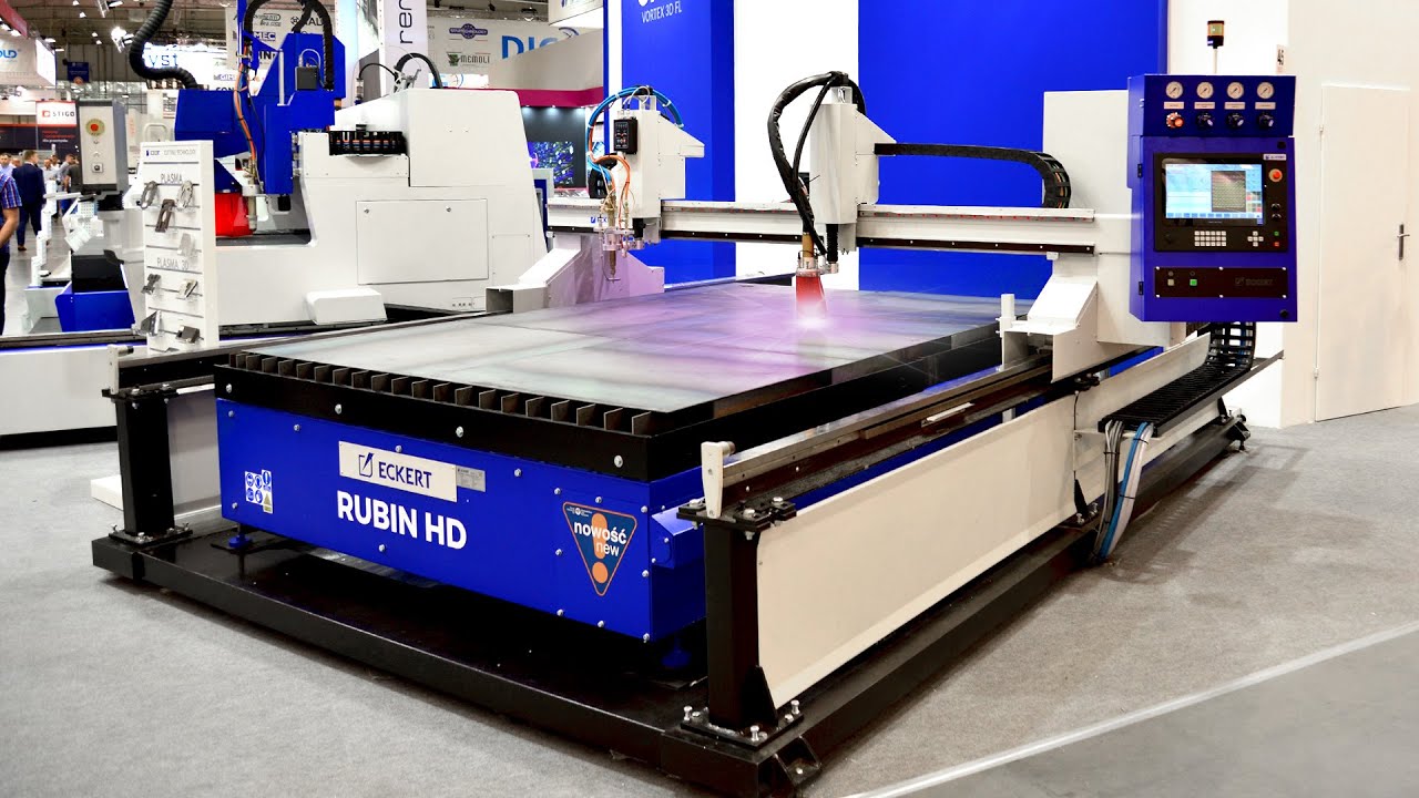 Economic plasma-oxygen CNC cutting machine. - ECKERT - YouTube