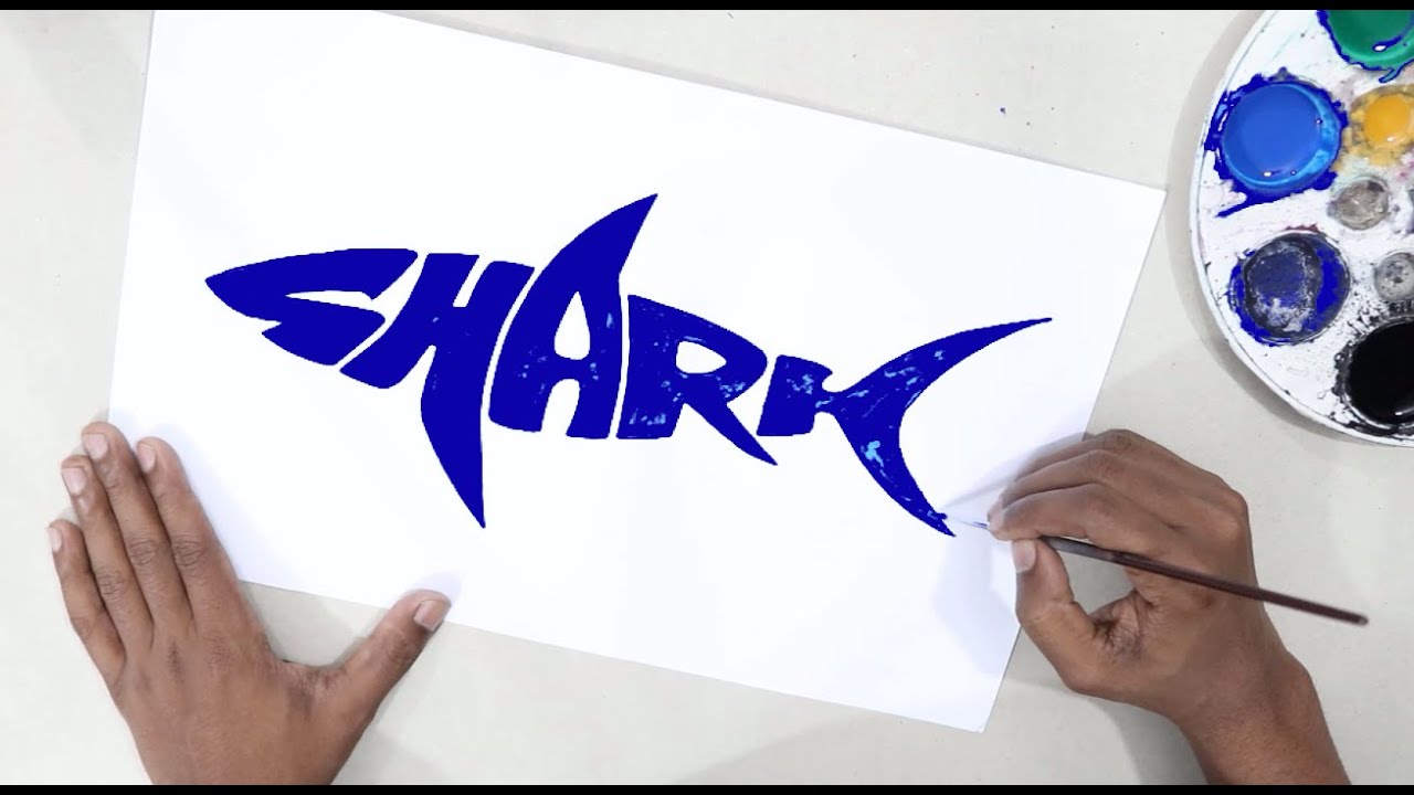 How to turn Shark word into a Shark simple and easy - YouTube