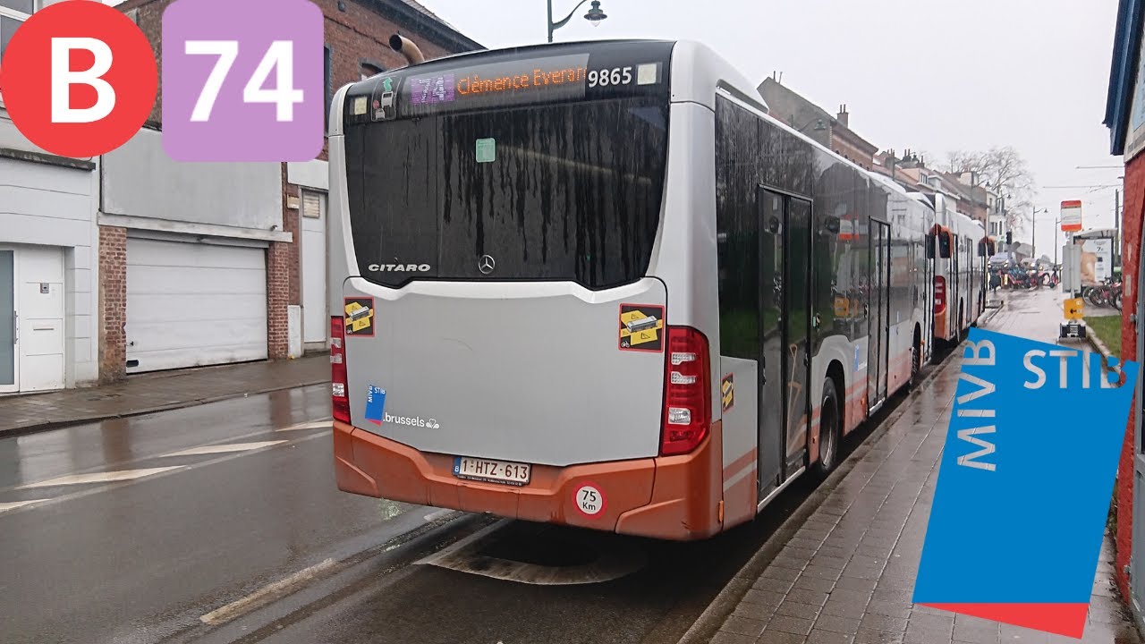 (Bus Stib) Voyage complet ligne 74 Clémence Everard à Van Haelen Citaro ...