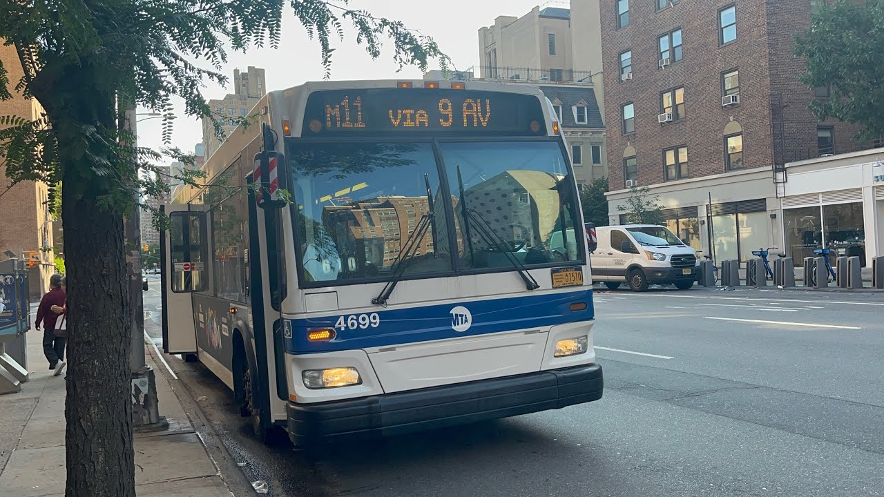 MTA Bus || 2010 Orion VII Next Gen #4699 on M11 Departing at 9 Avenue ...