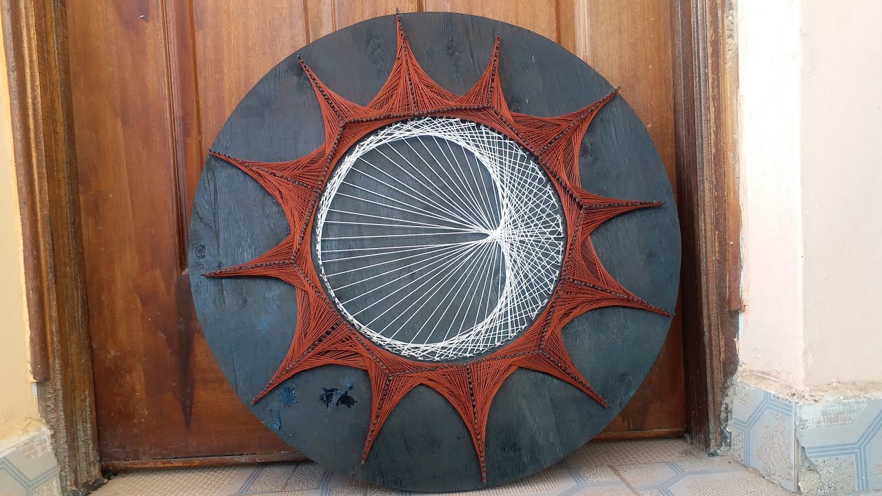 SUN and MOON GEOMETRY ART//STRING ART //WALL DECOR - YouTube