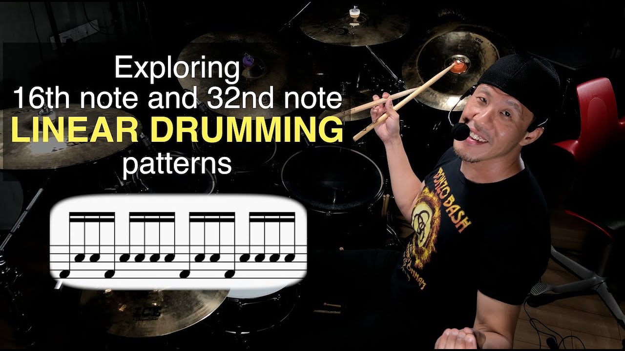 Exporing 16th note and 32nd note LINEAR DRUMMING patterns. (With ...
