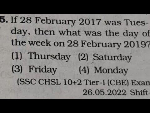 calendar important questions reasoning ssc 2024 | revision of calendar ...