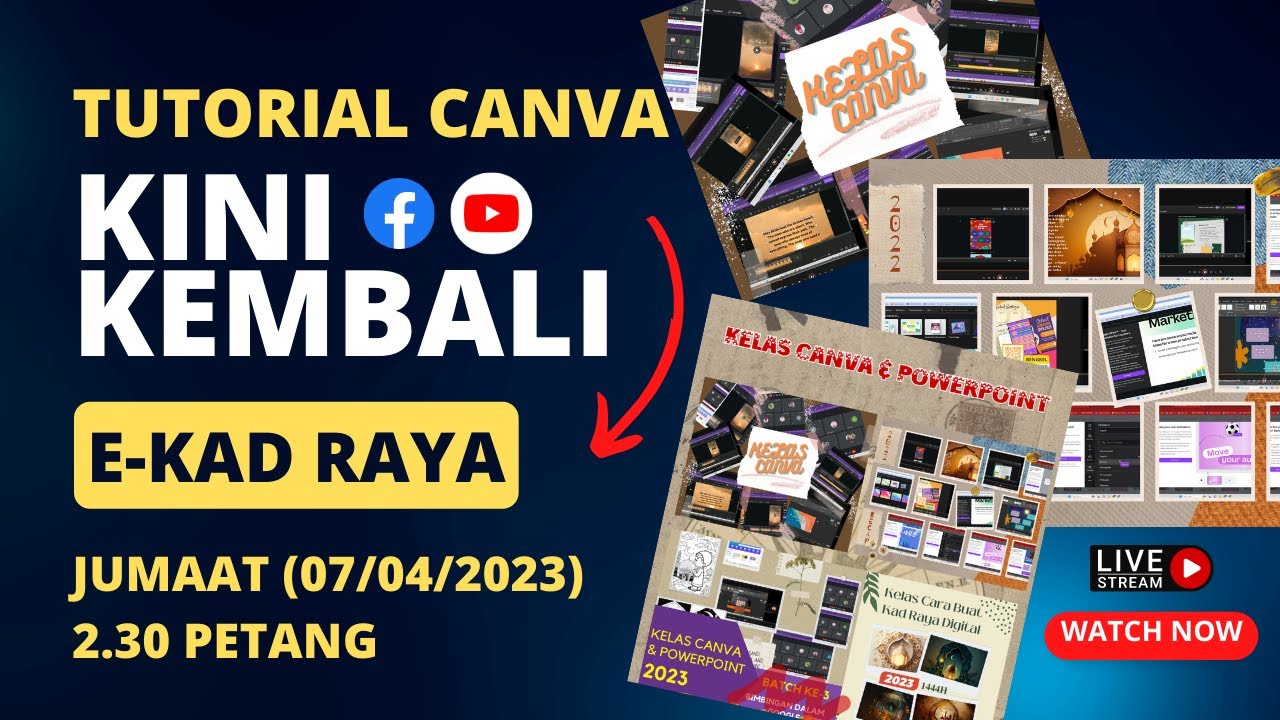 TUTORIAL CANVA: CARA BUAT E-KAD RAYA 2023 - YouTube