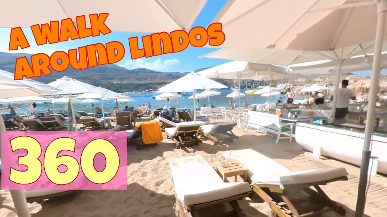 A walk around Lindos, 360… along Pallas beach, please watch in 2160s ...