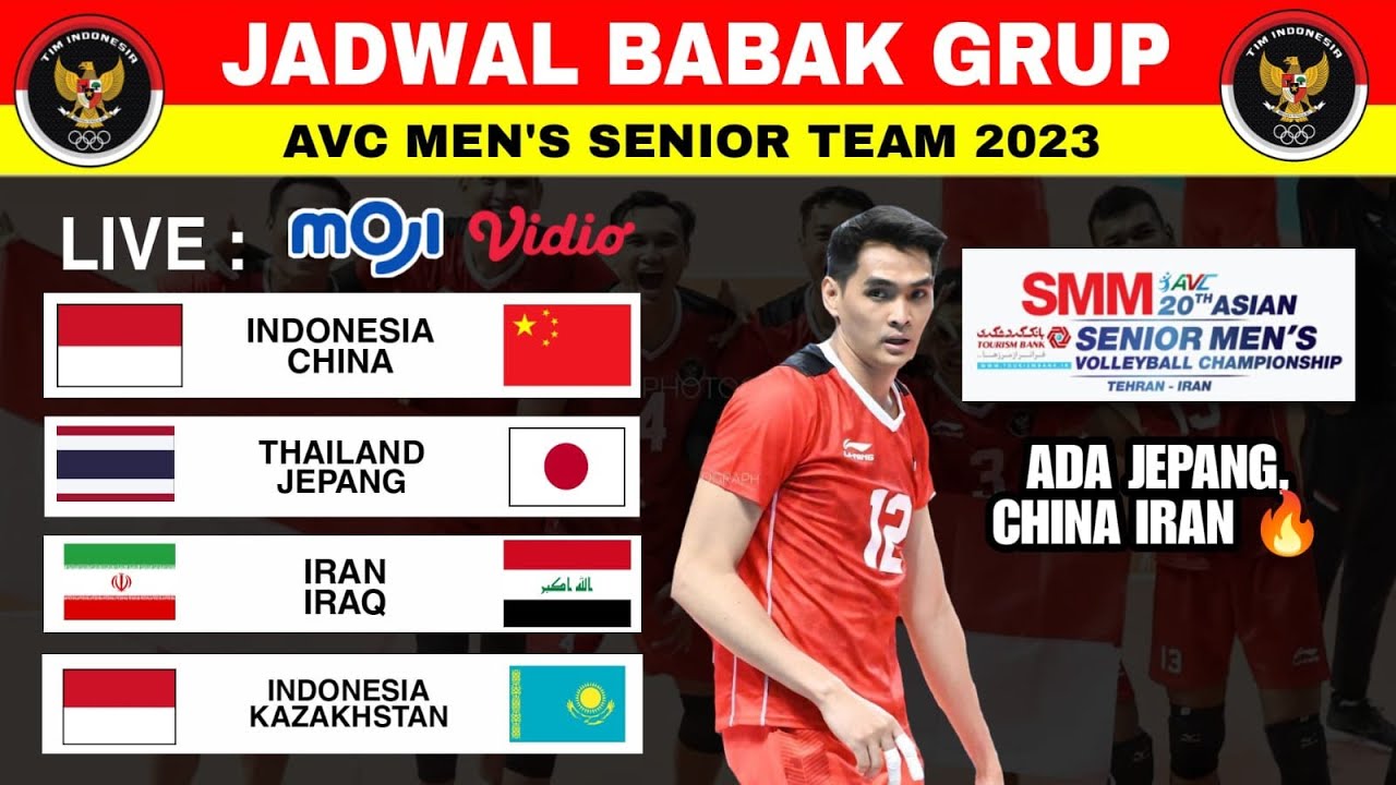 Jadwal AVC Men's Senior Team 2023 Hari Ini | Indonesia vs China | Jadwal AVC Volleyball 2023 ...