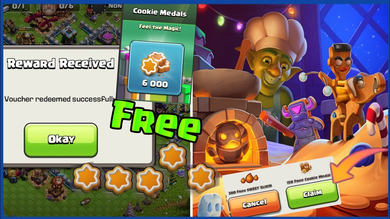 FREE COOKIE MEDALS AND SWEET ELIXIR (CLASH OF CLANS)😍😍 - YouTube