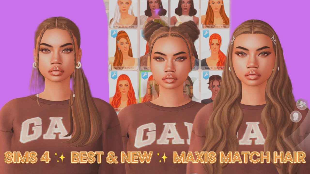 SIMS 4 BEST & NEW MAXIS MATCH HAIR || cc links in description - YouTube