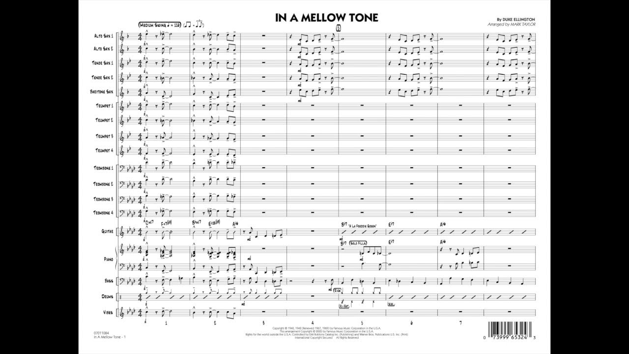 In a Mellow Tone by Duke Ellington/arr. Mark Taylor - YouTube