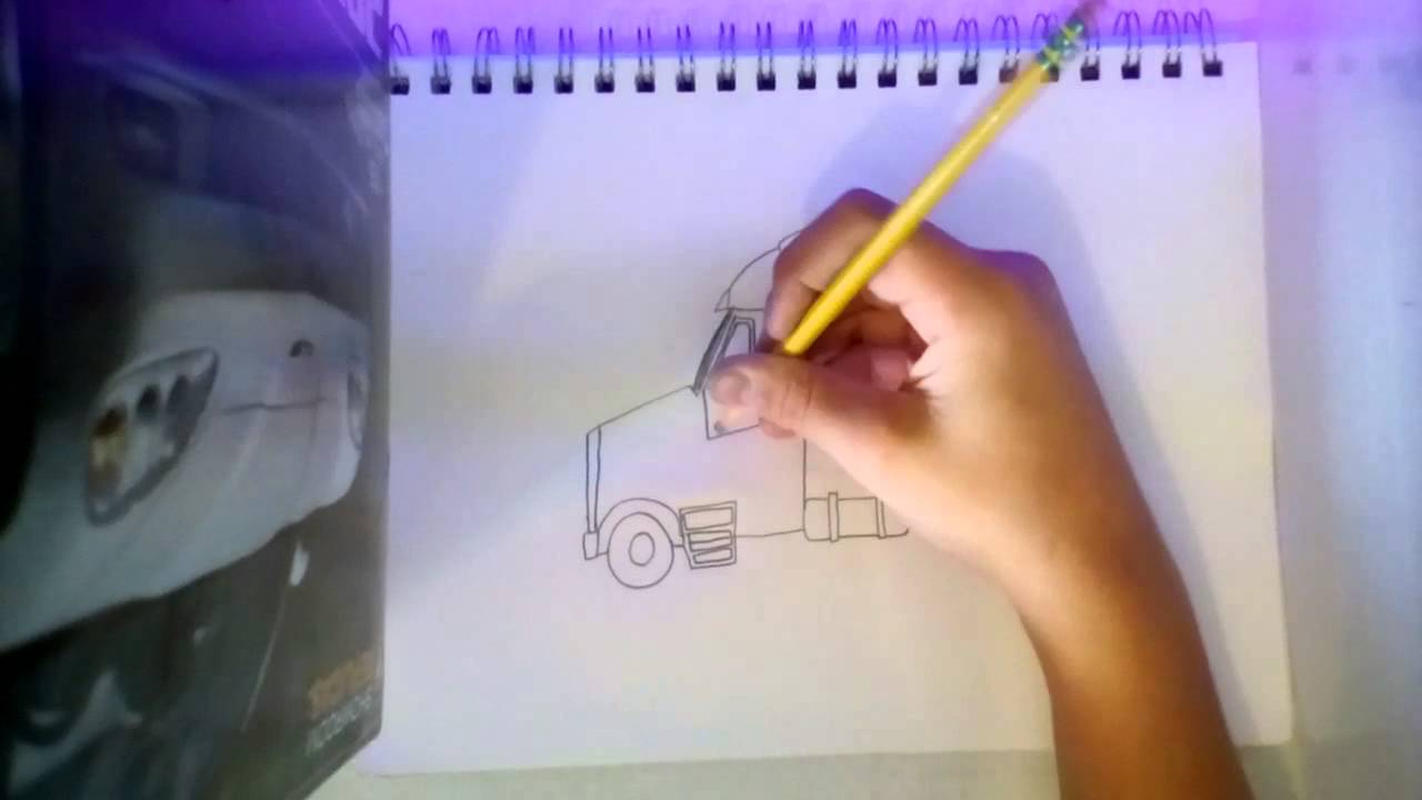 speed drawing big rig truck - YouTube