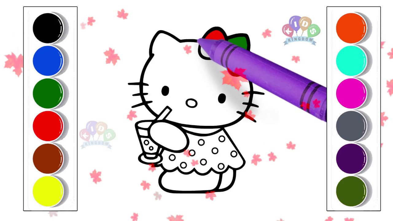 How to Draw and Colour Pushy Cat | Coloring Pages for Kids - YouTube
