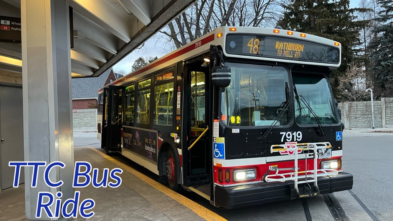 Toronto TTC 48 Rathburn Bus Ride - Full Route Eastbound 12/11/2023 ...