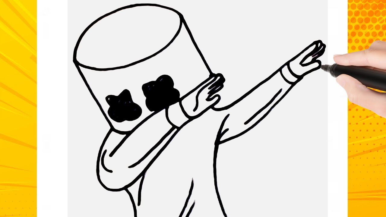 Como dibujar a marshmello paso a paso | how to draw marshmallow - YouTube