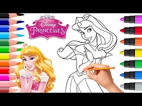 Aurora Disney Princess | Coloring Pages with Colored Markers