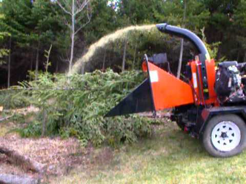 Tree thinning with wood chipping with BearCat CH8993H - YouTube