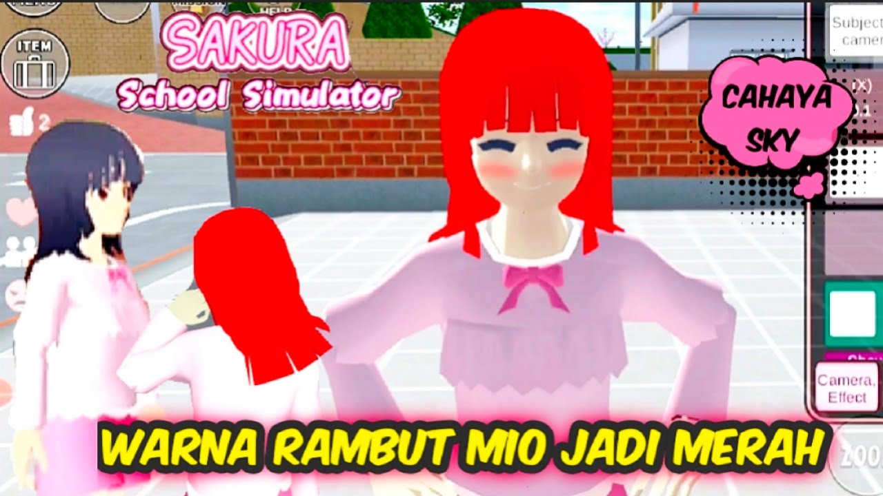 TUTORIAL CARA MEWARNAI RAMBUT MIO MENJADI WARNA MERAH # SAKURA SCHOOL SIMULATOR - YouTube