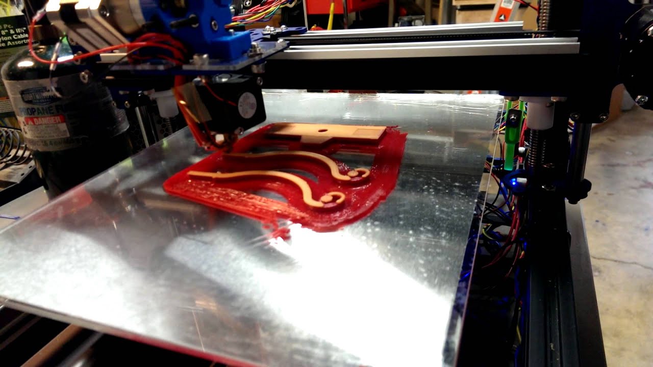 Two color 3d printing using one extruder on MM2 - YouTube