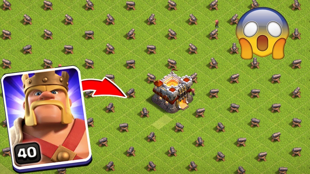Max King & Rage Spell Vs Full Base Cannon Attack On COC | Clash Of ...