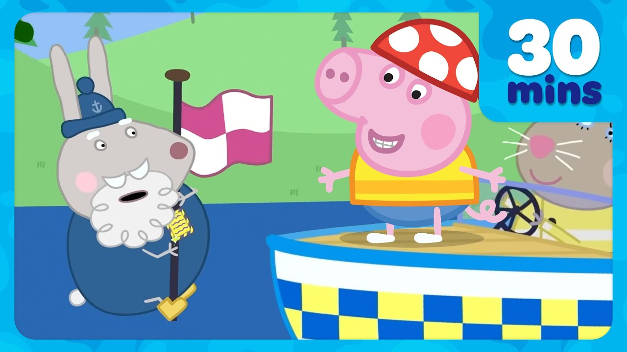 George Pigs Boat Rescue 🚨 Grampy Rabbit Gets Stranded 👮🏻 Peppa Pig Full ...