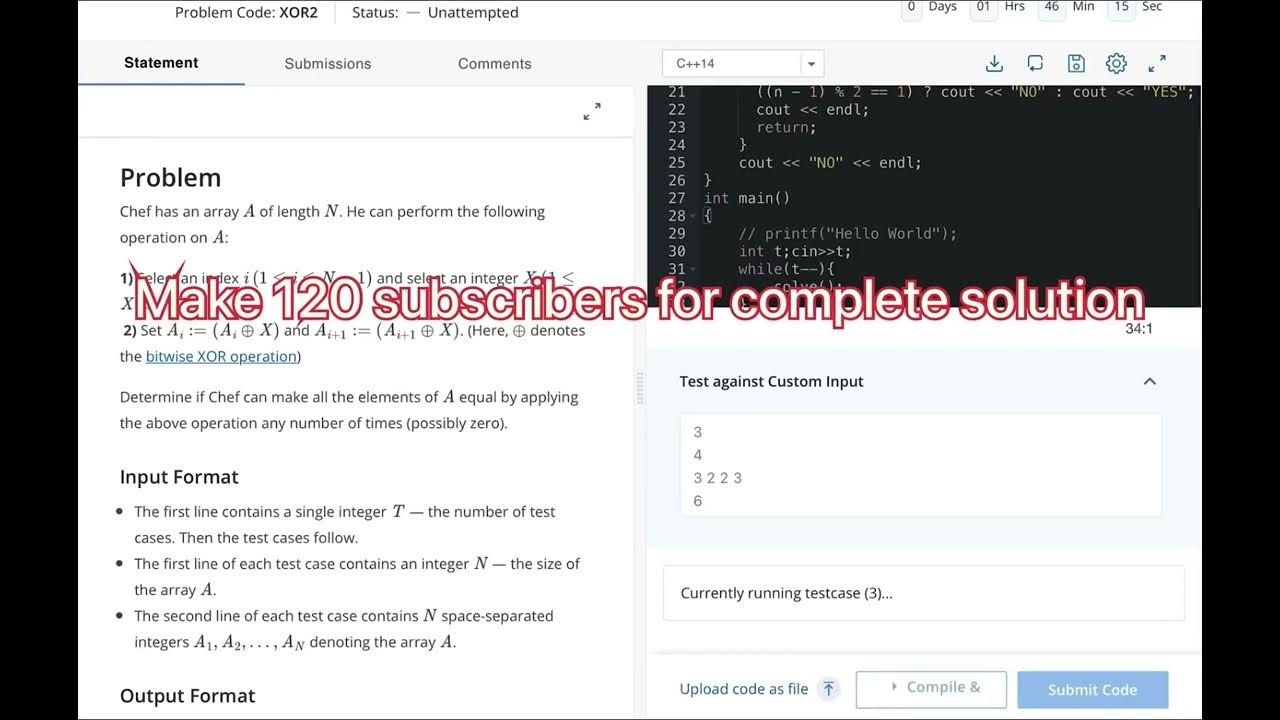 Consecutive Xor XOR2 || starters 73 #codechef #solution || 11th January ...