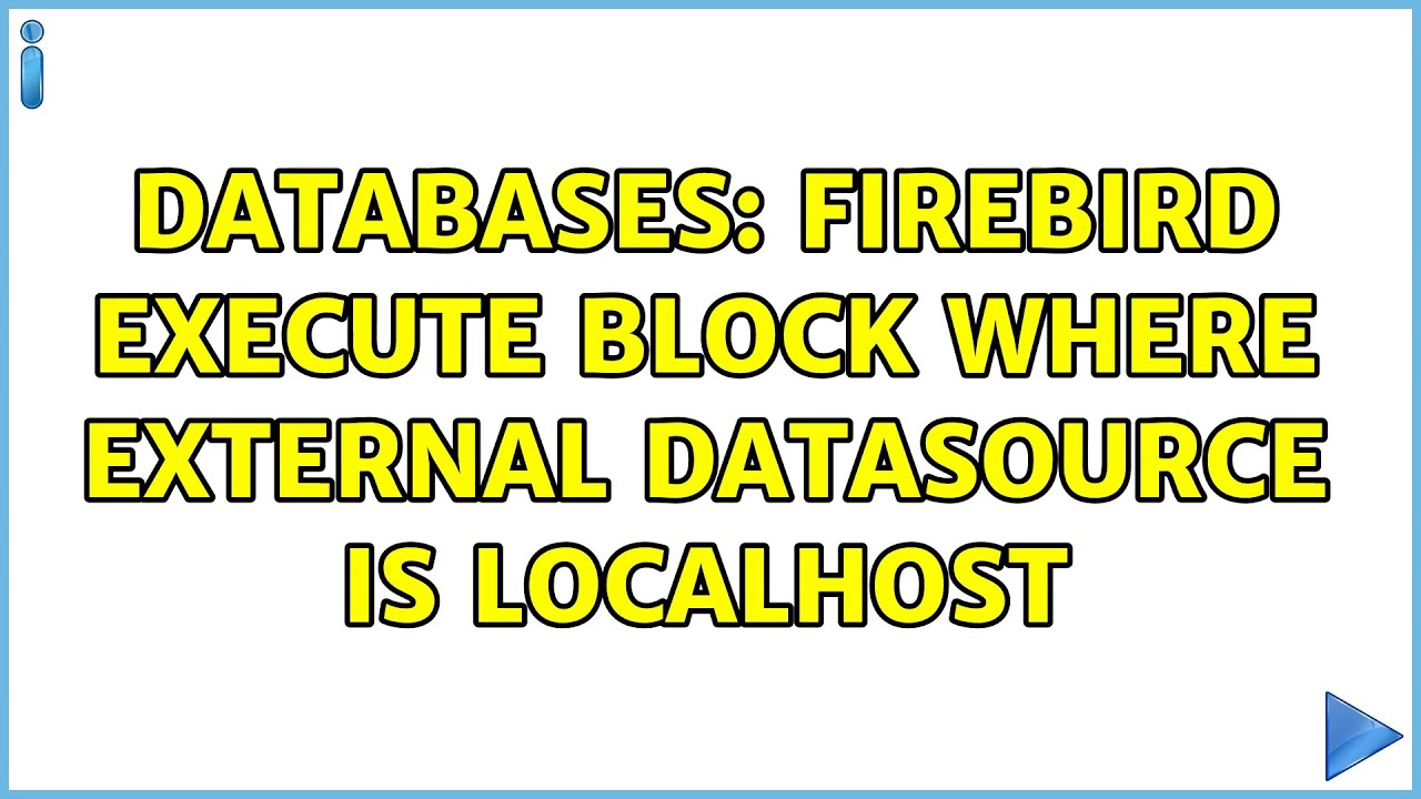Databases Firebird Execute Block Where External Datasource Is