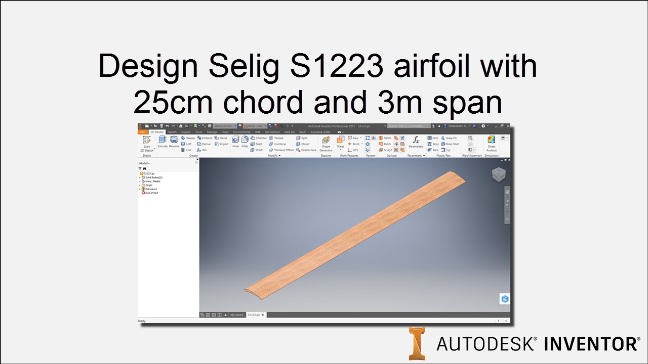 Design Selig S1223 airfoil - YouTube
